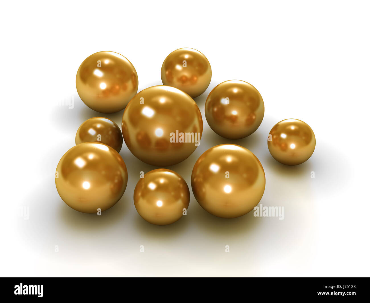 Group of gold pearls with clipping path Stock Photo - Alamy