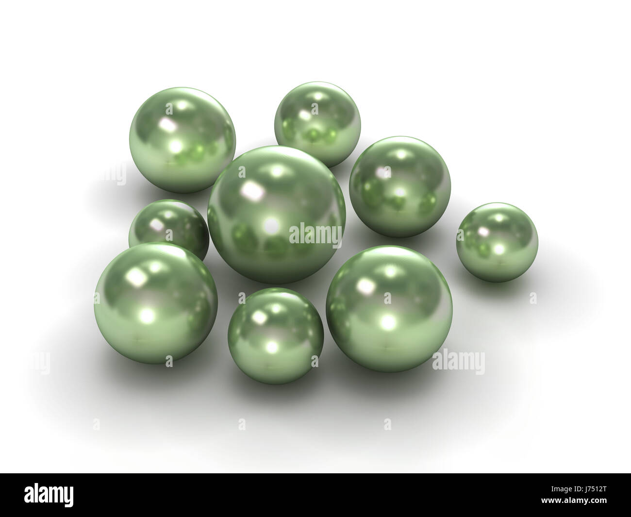 Group of green pearls with clipping path Stock Photo - Alamy