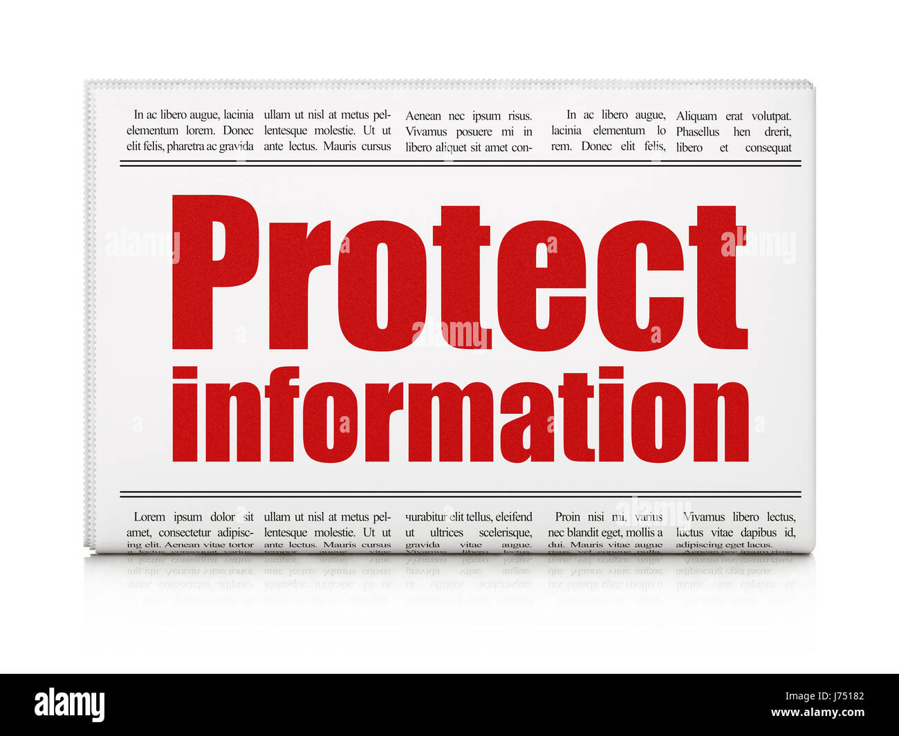 Protection concept: newspaper headline Protect Information Stock Photo ...