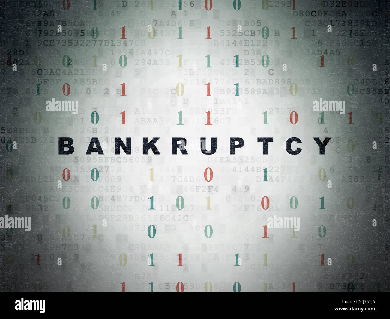 Finance concept: Bankruptcy on Digital Data Paper background Stock ...