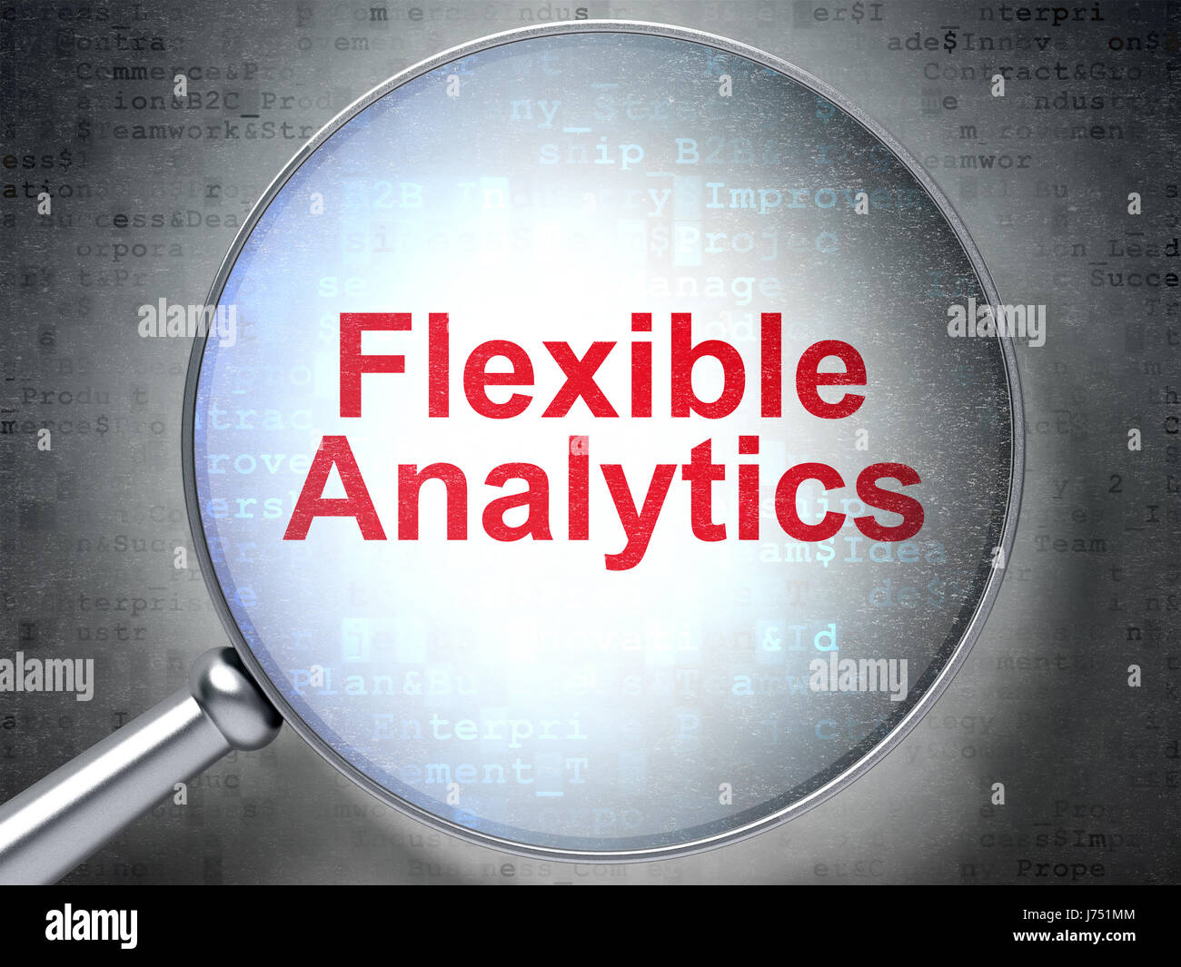 Finance concept: Flexible Analytics with optical glass Stock Photo - Alamy