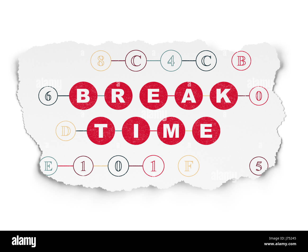 Time concept: Break Time on Torn Paper background Stock Photo - Alamy