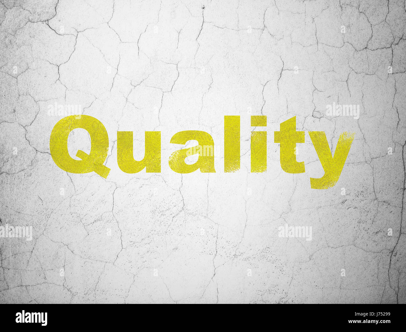 Advertising concept: Quality on wall background Stock Photo - Alamy