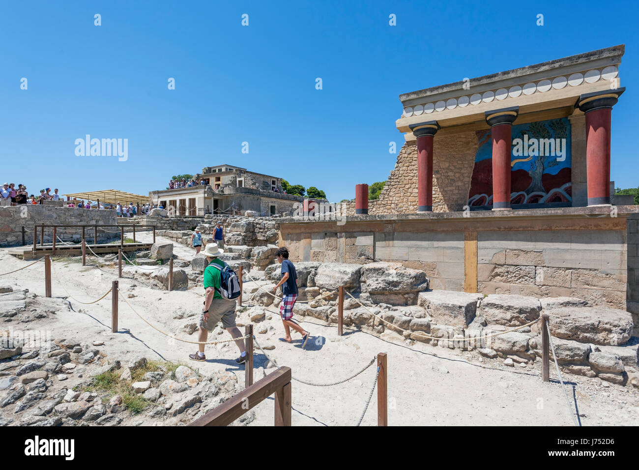 Palace of Knossos, restored north entrance, ancient city of Knossos ...