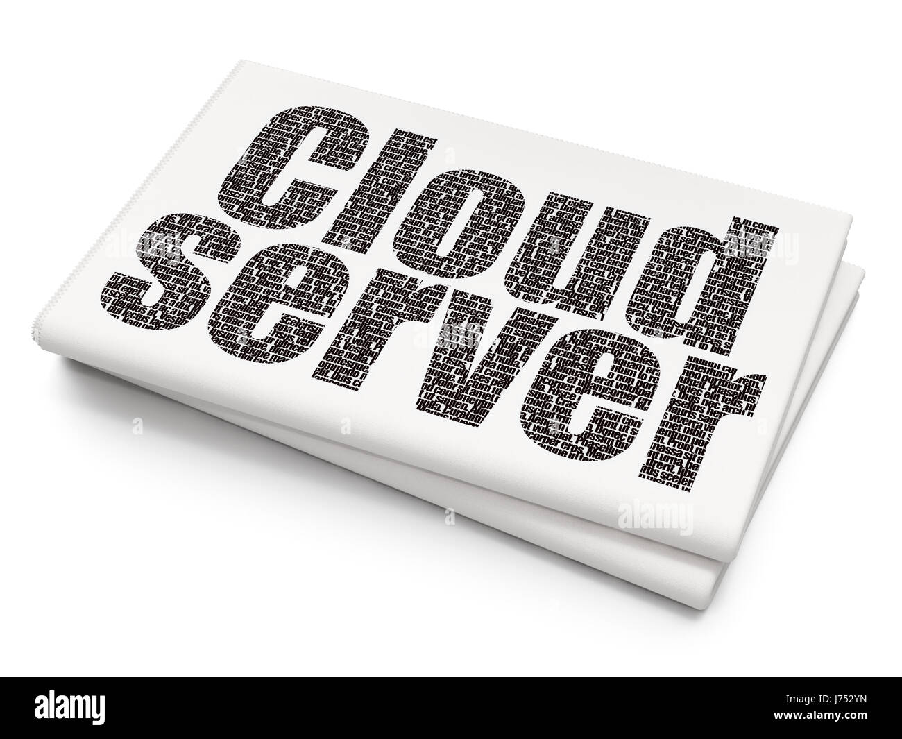 Cloud technology concept: Cloud Server on Blank Newspaper background ...