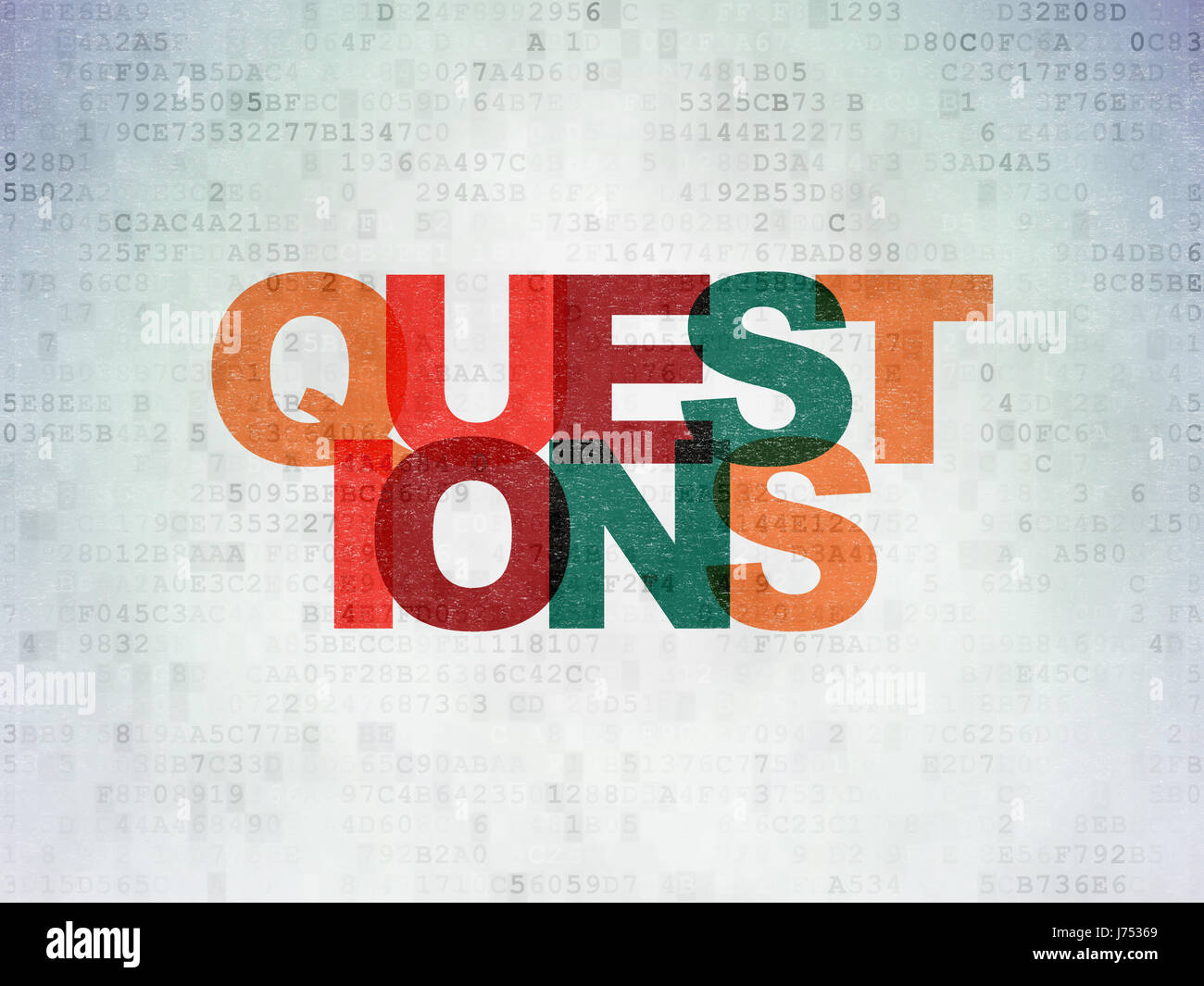 Education concept: Questions? on Digital Data Paper background Stock ...