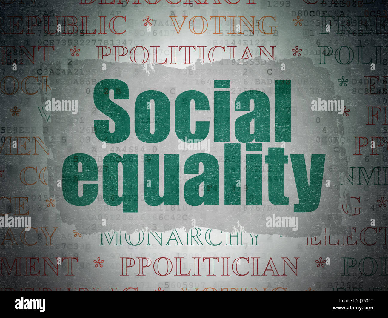 Politics concept: Social Equality on Digital Data Paper background ...