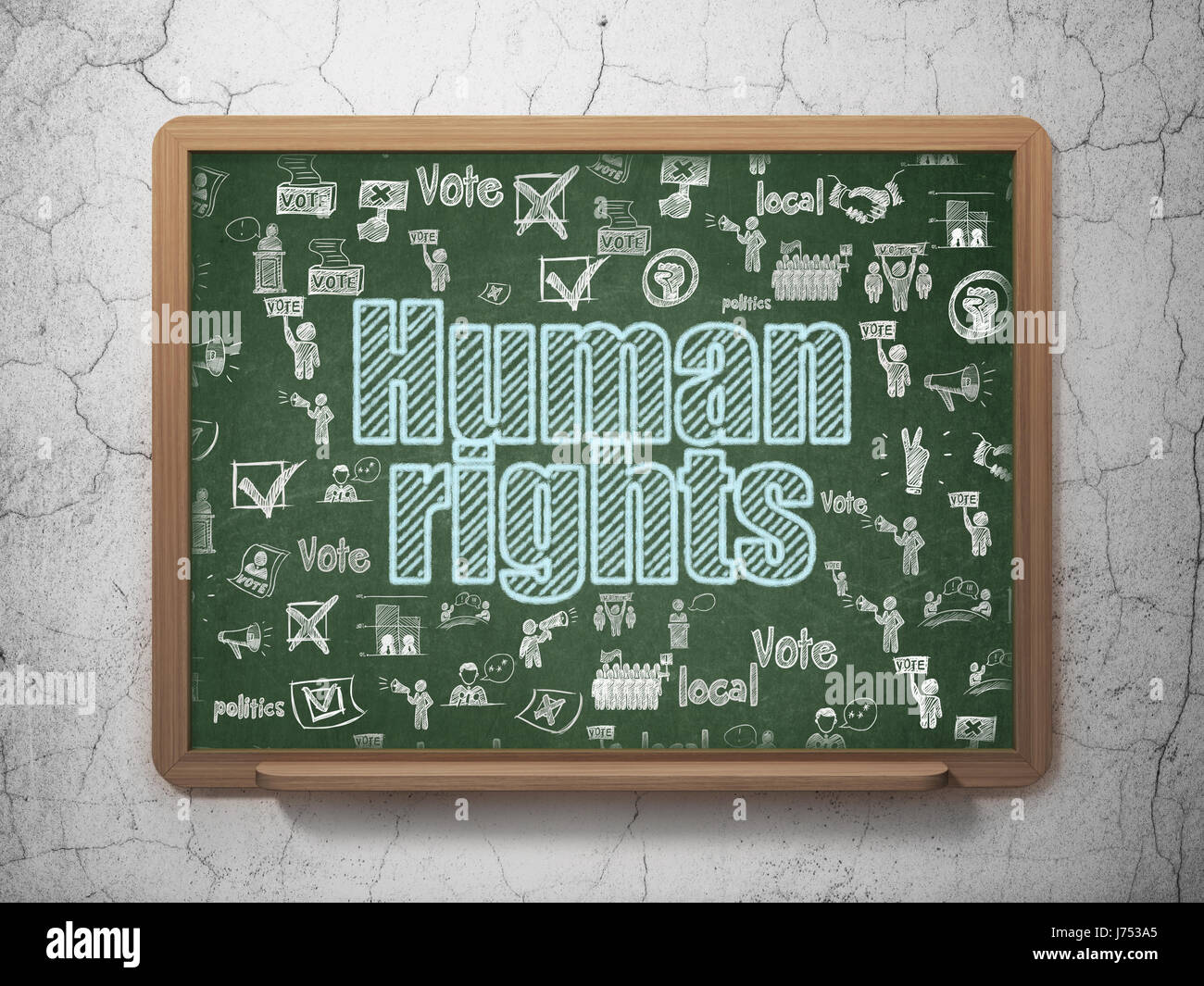 Political concept: Human Rights on School board background Stock Photo ...