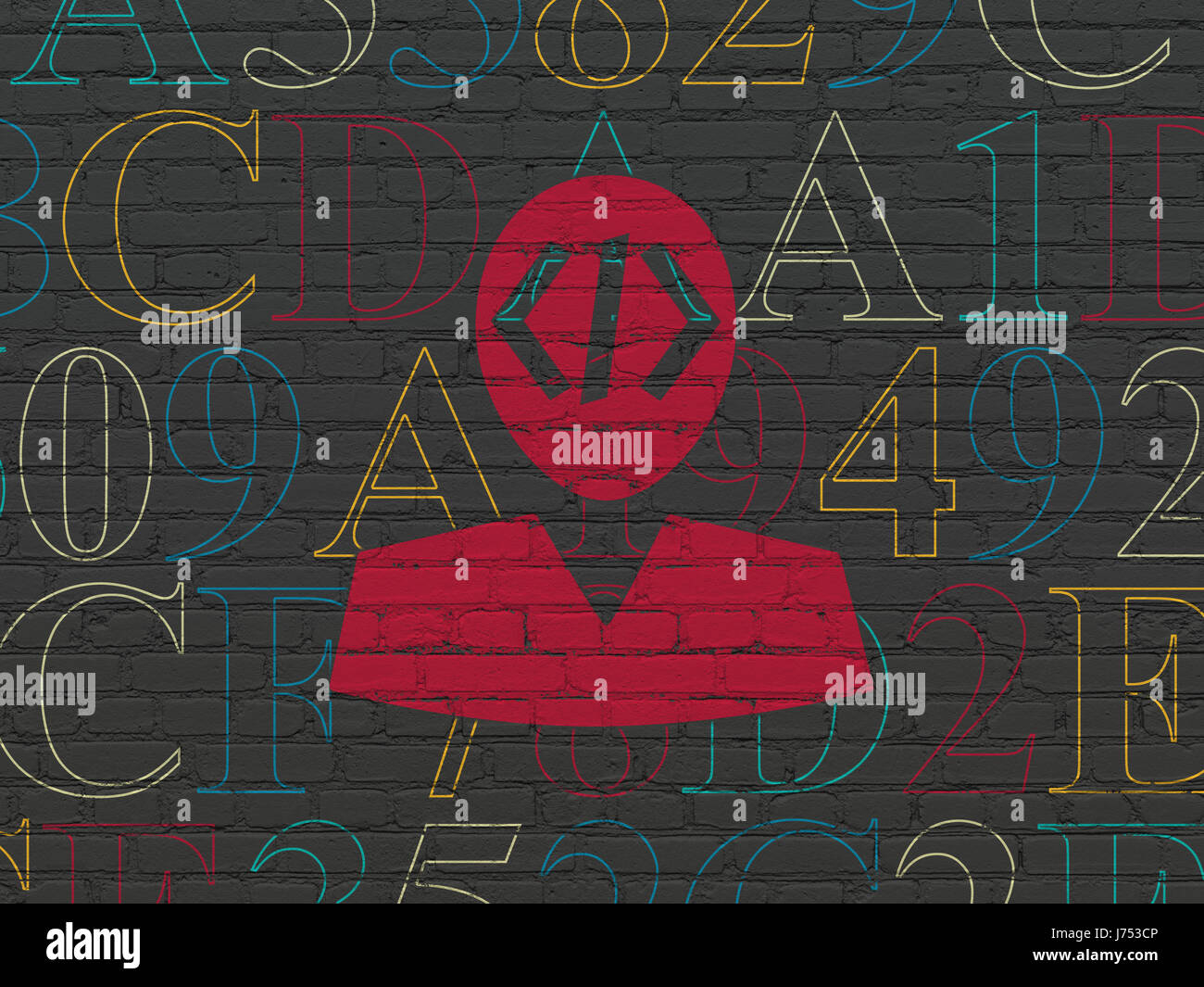 Programming concept: Programmer on wall background Stock Photo - Alamy Programming concept: Programmer on wall background Stock Photo - Alamy