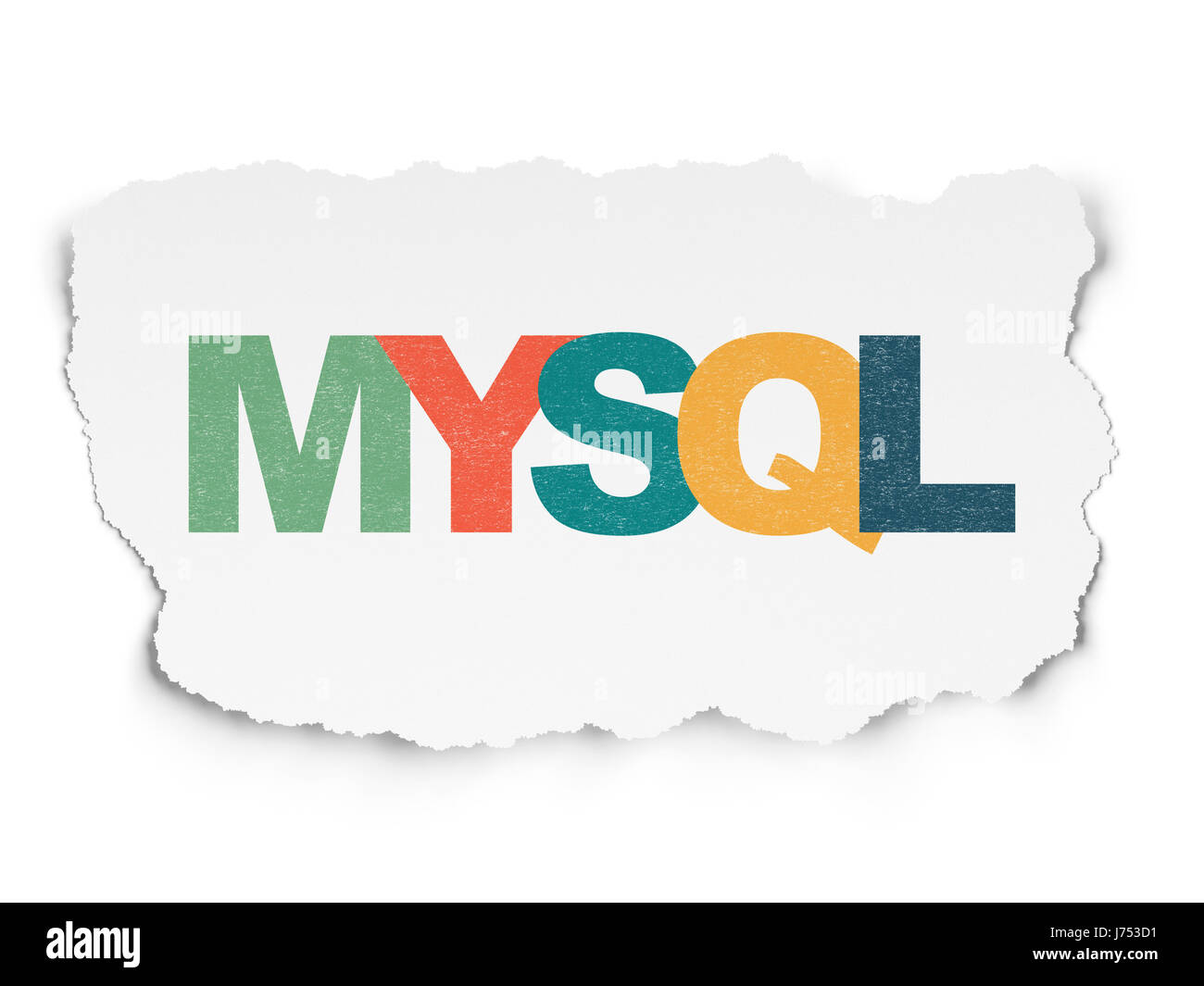 Database concept: MySQL on Torn Paper background Stock Photo - Alamy
