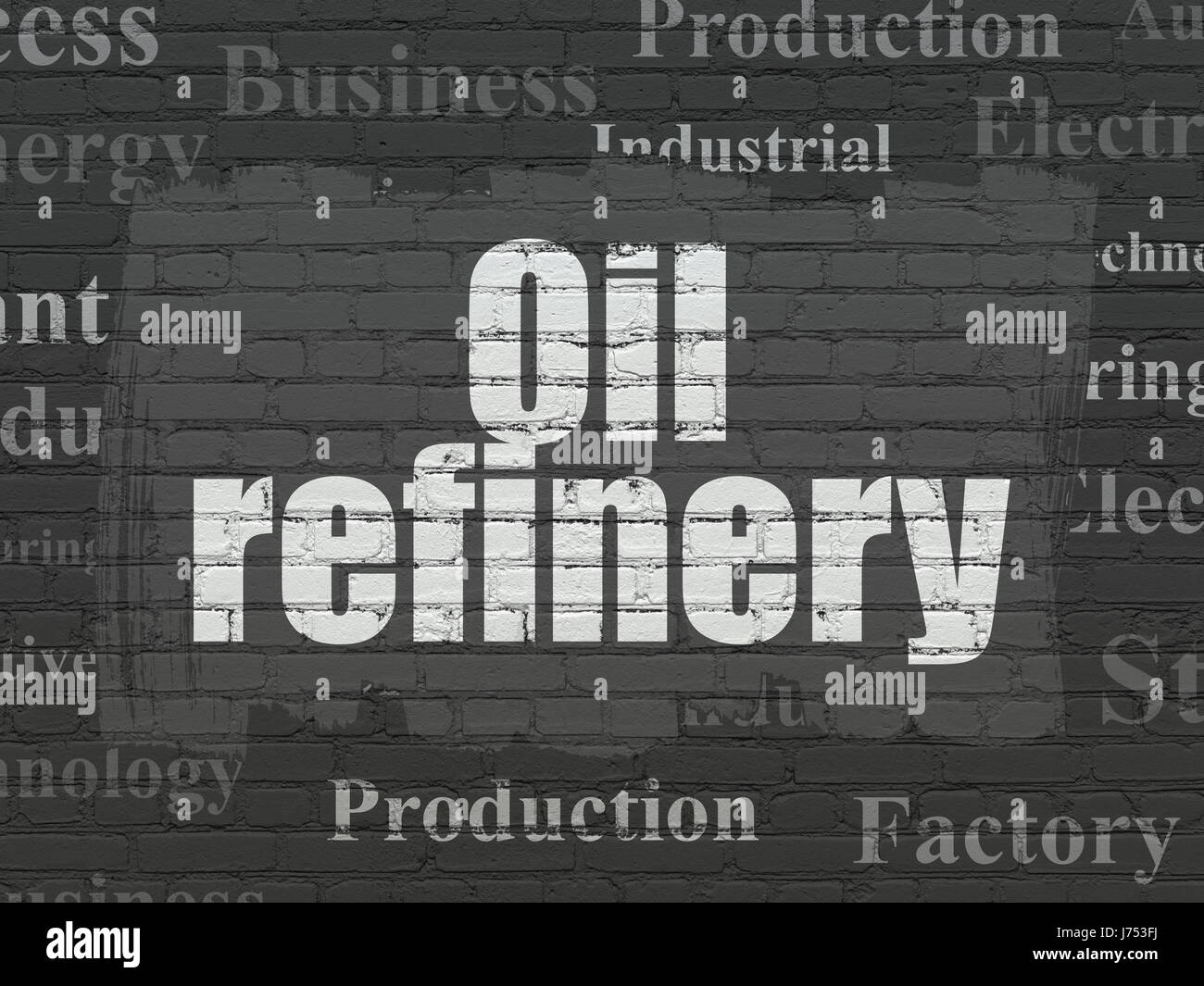 Industry concept: Oil Refinery on wall background Stock Photo - Alamy