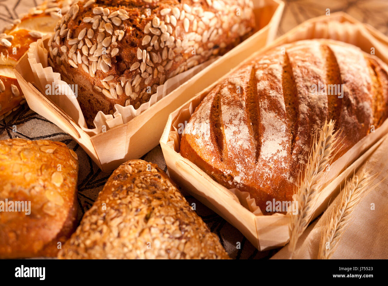 bread pastries roll kaiser variety bread basket flour centre punch ...