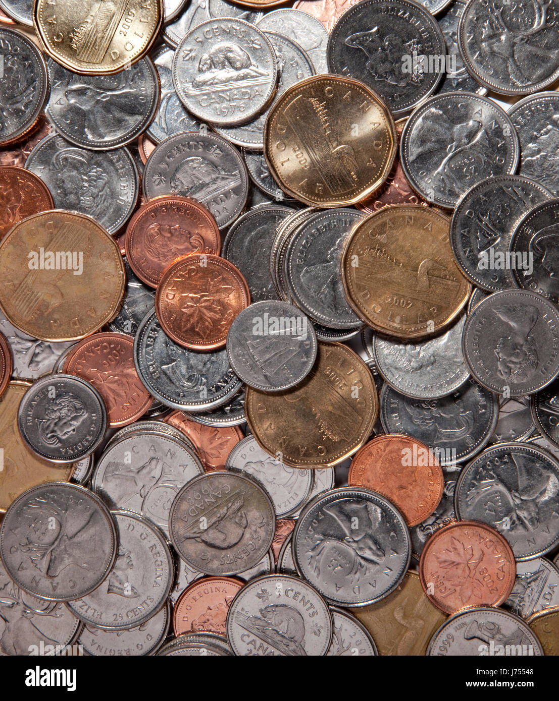 currency variety miscellaneousmoney coins canadian assortment many ...