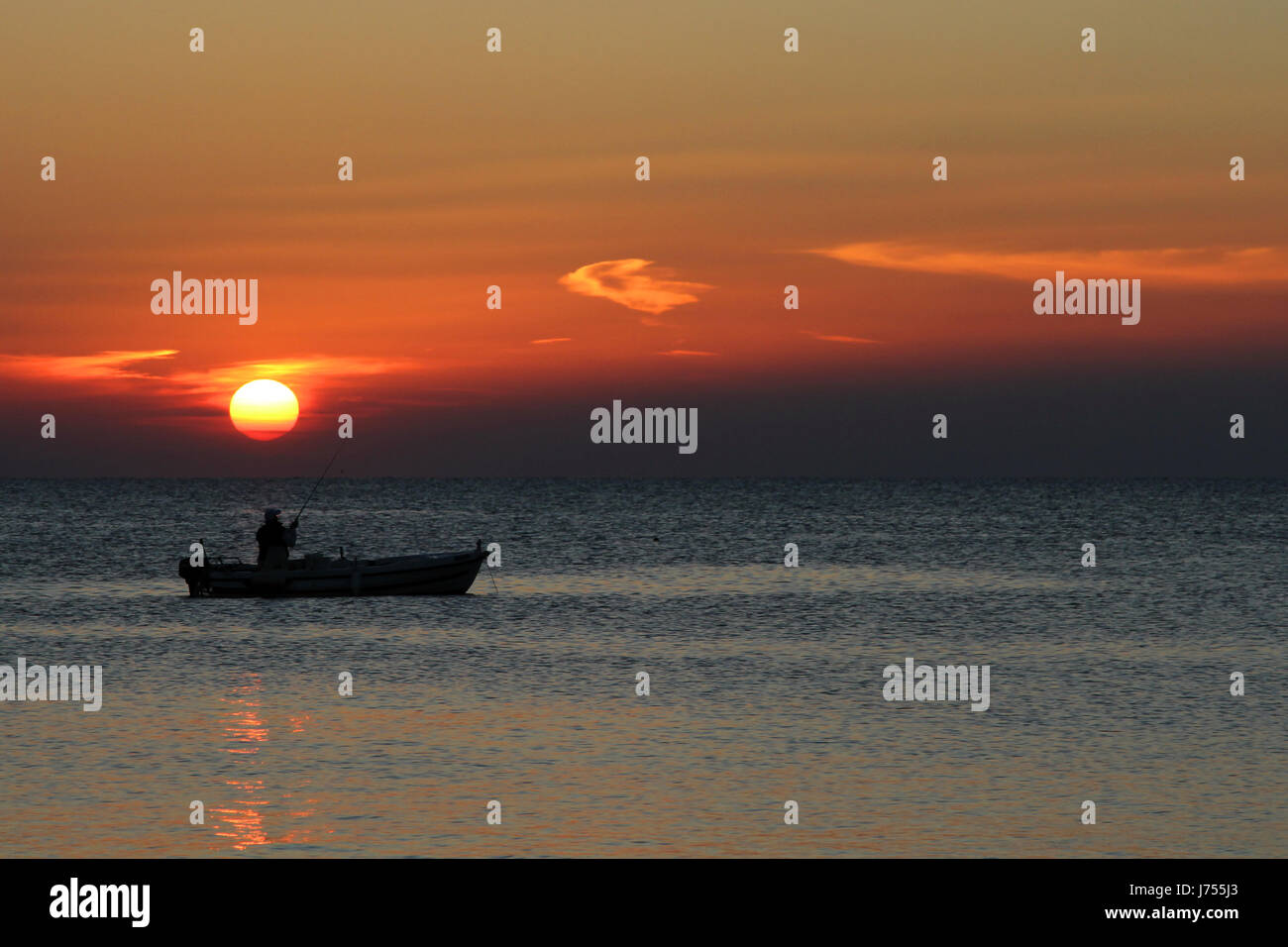greece sunrise fishing boat red sky greek angler shine shines bright ...