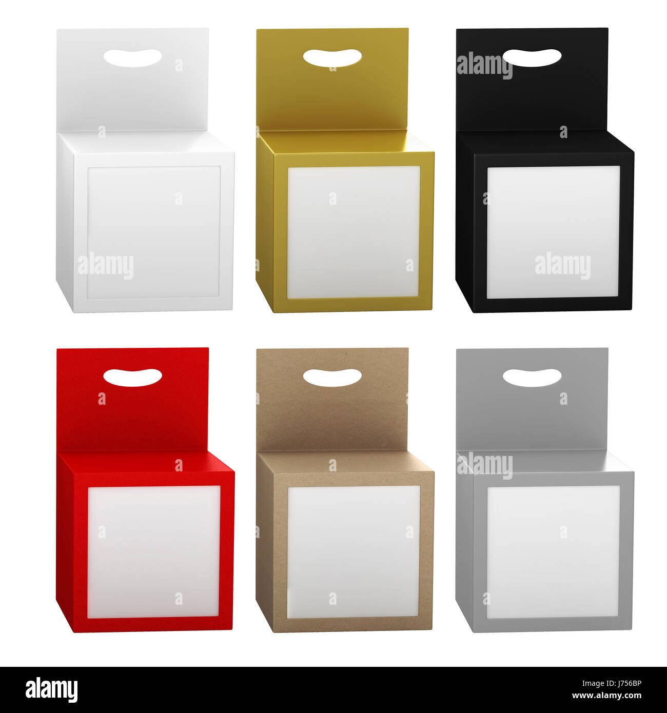 Paper box packaging with front window and hanger set, clipping path ...