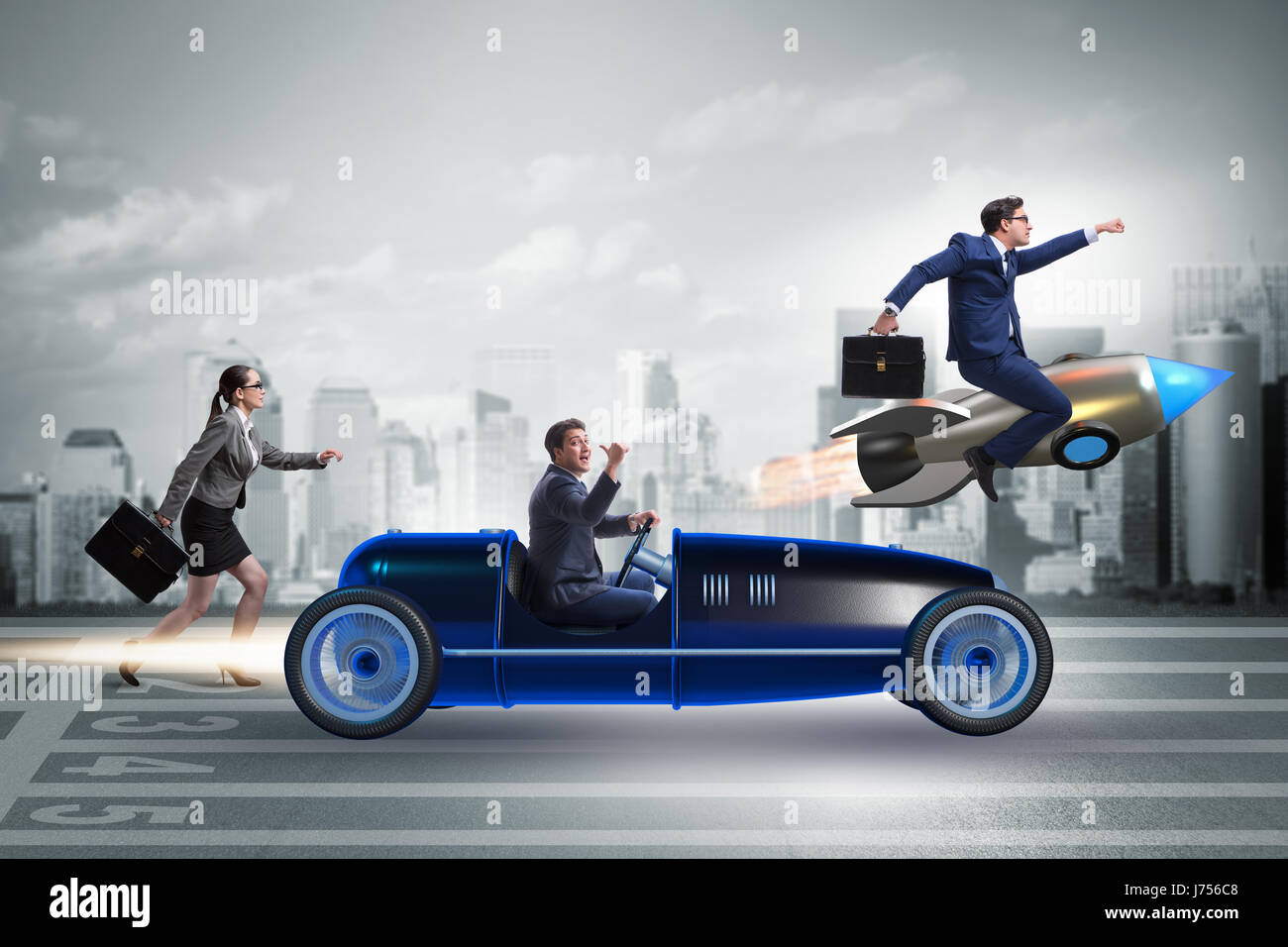 Competition concept with business people competing Stock Photo - Alamy