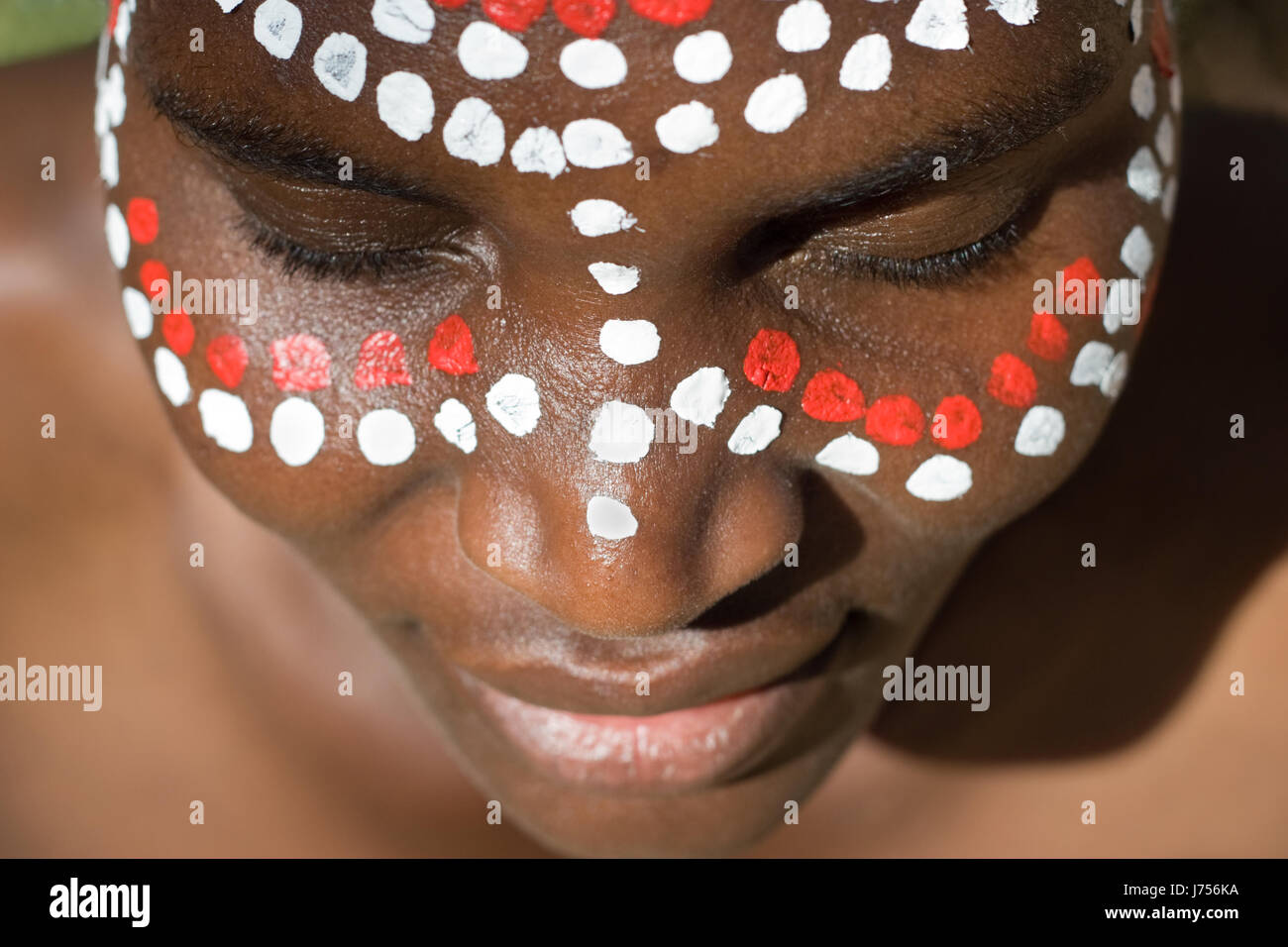woman portrait dots African a painted design woman humans human beings ...