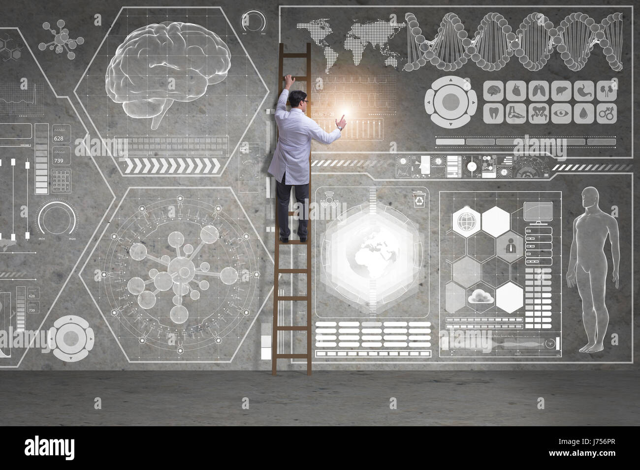 Man climbing dna ladder hi-res stock photography and images - Alamy