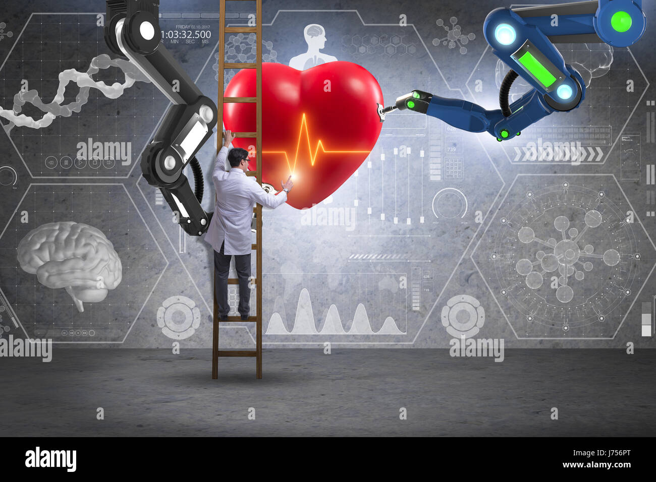 Heart surgery done by robotic arm Stock Photo - Alamy