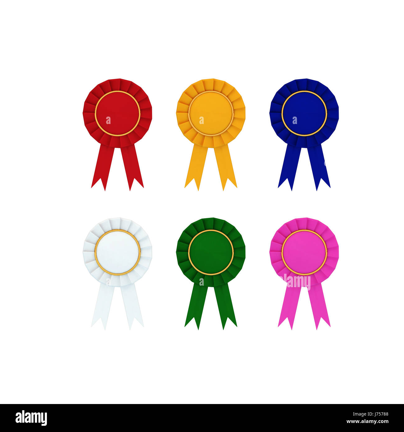 New collection of prize label with ribbon isolated on white with ...