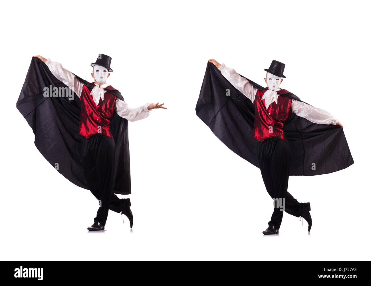 Man magician isolated on white Stock Photo - Alamy