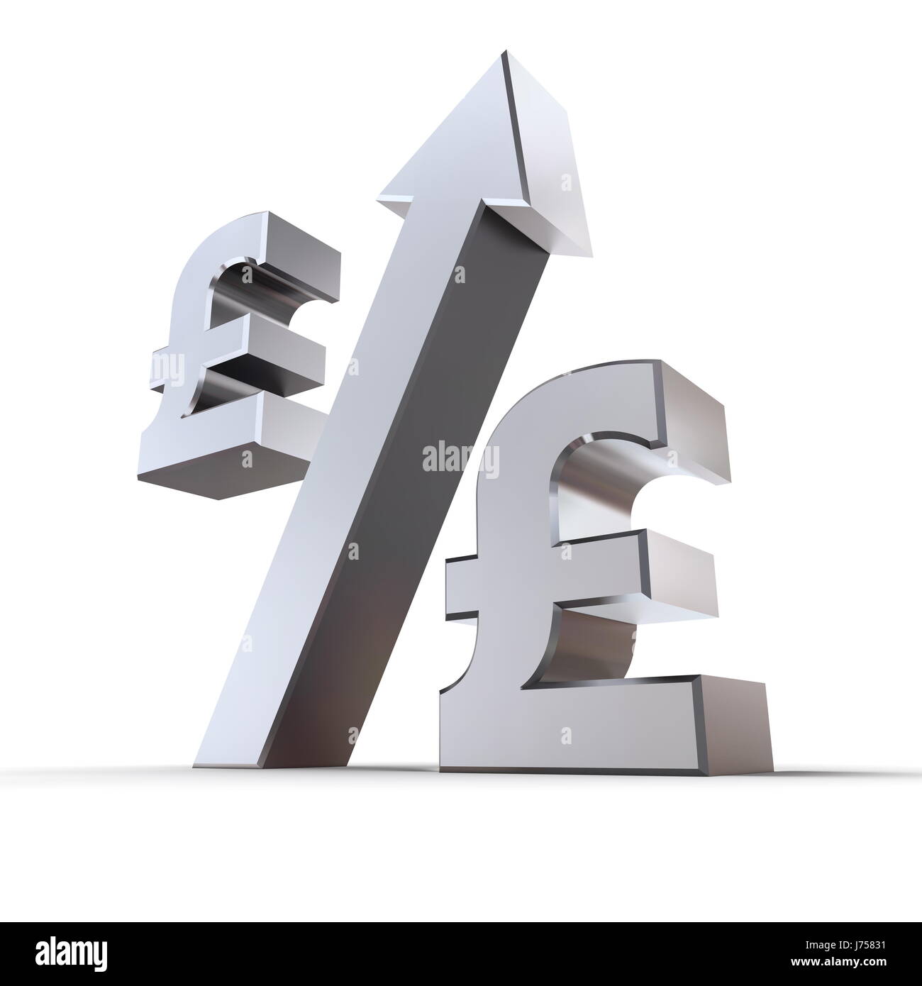 currency up on metallic british sign percent pictogram symbol ...