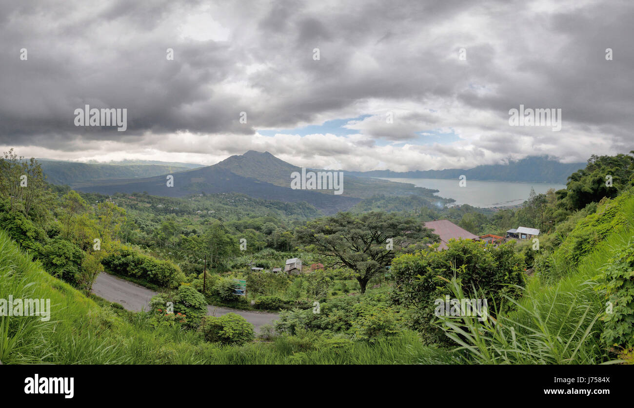 Holiday in Bali, Indonesia - Kintamani Volcano view of Mount Batur ...