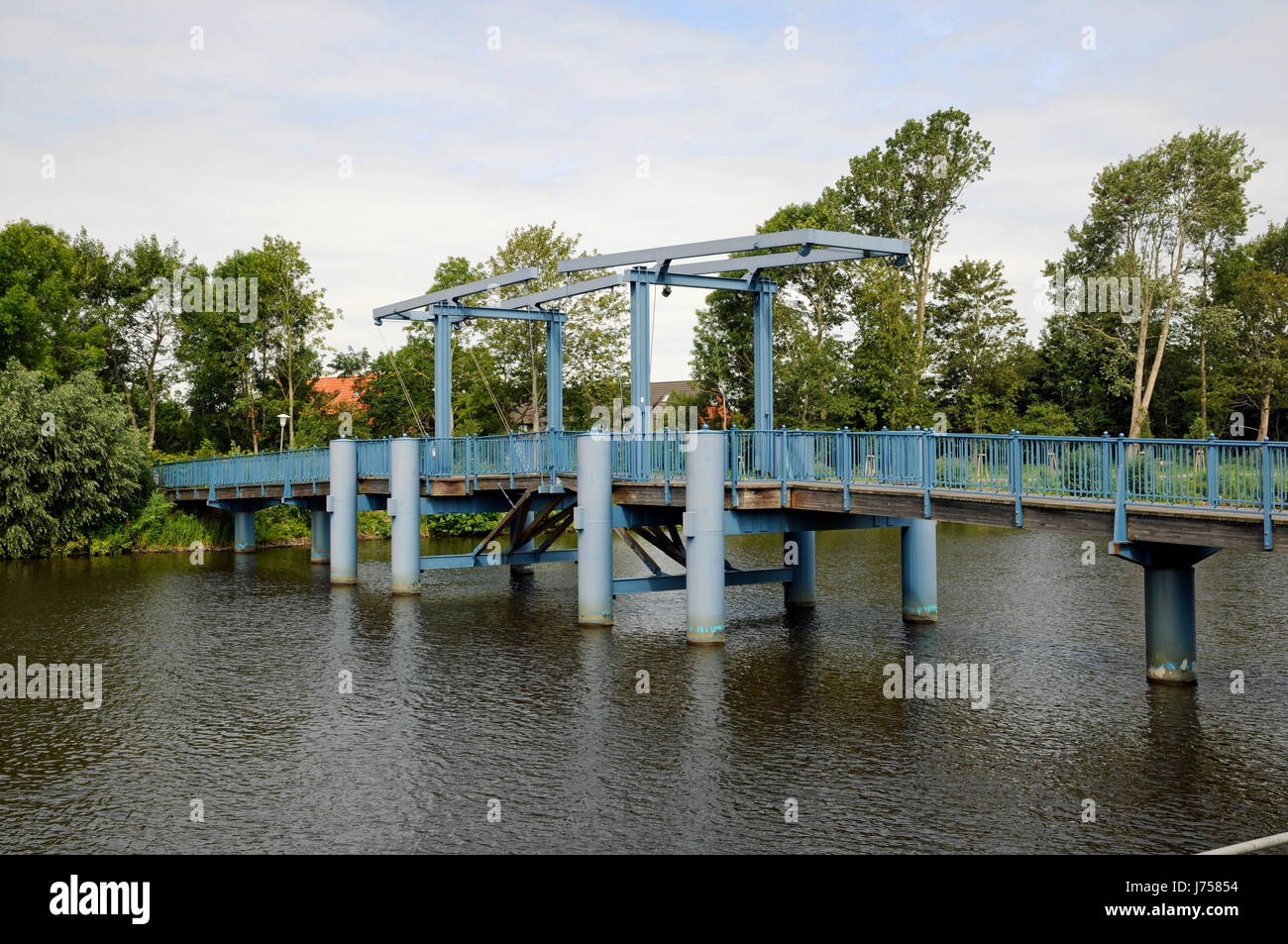 blue bridge in friedrichstadt Stock Photo - Alamy