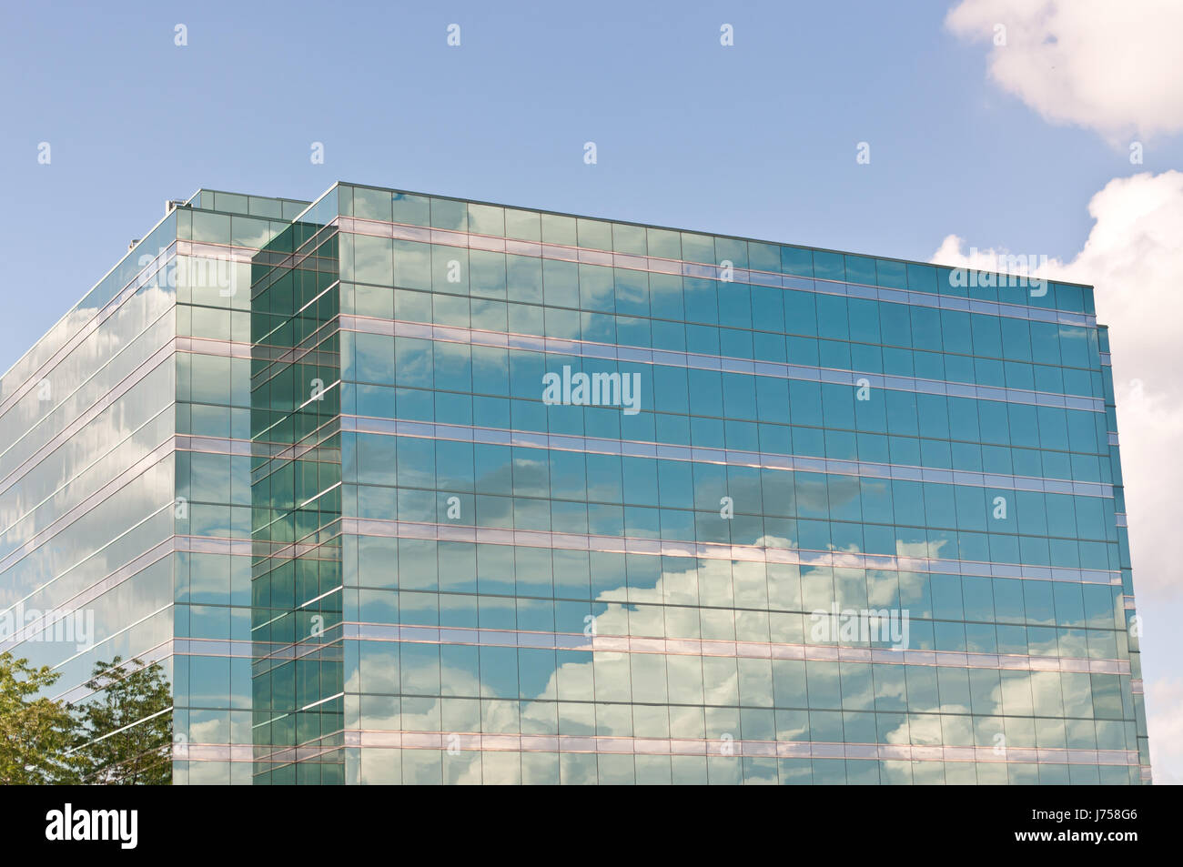 office modern modernity reflections mirrored building blue glass ...