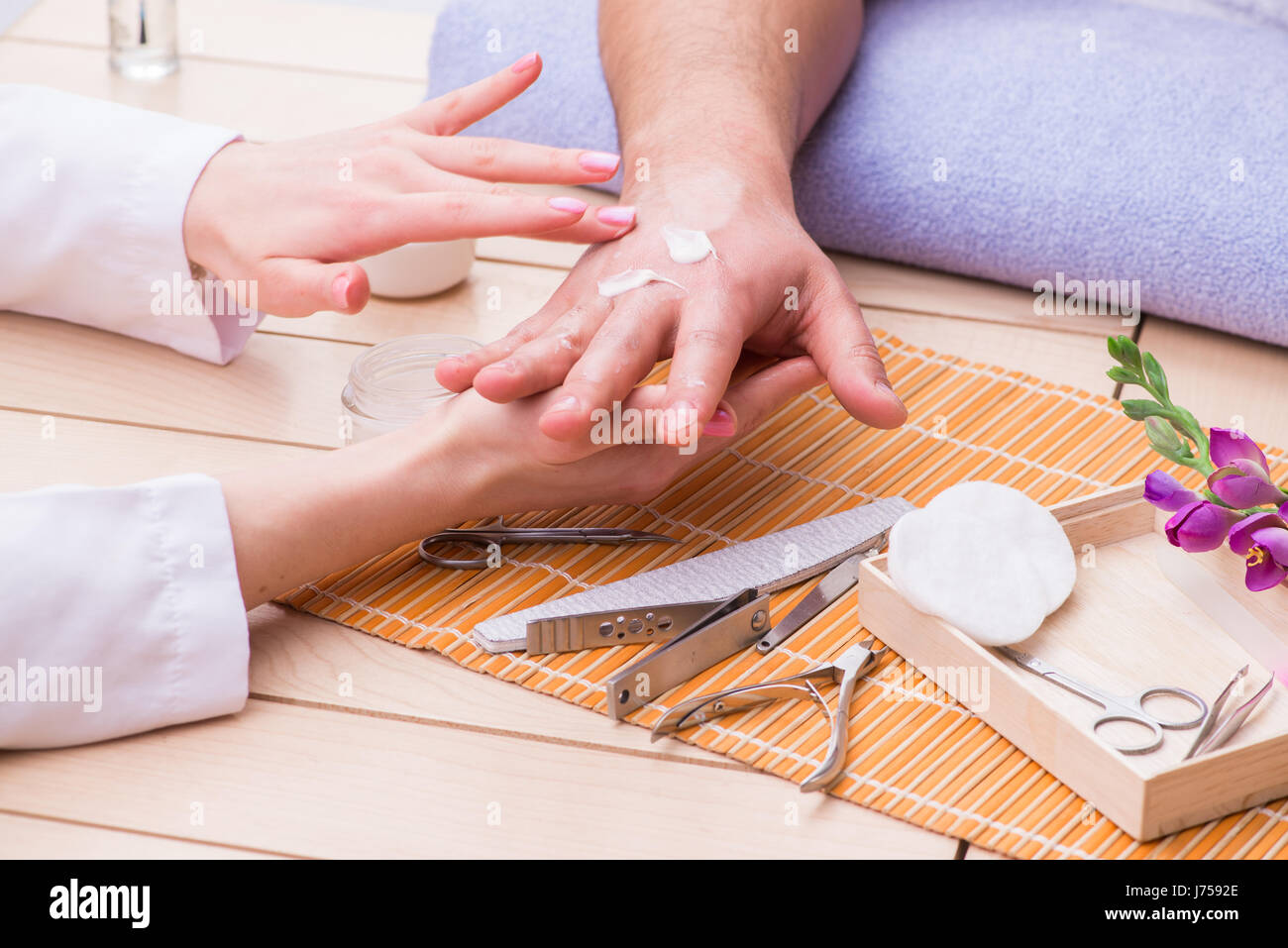 Hand manicure concept for man Stock Photo - Alamy