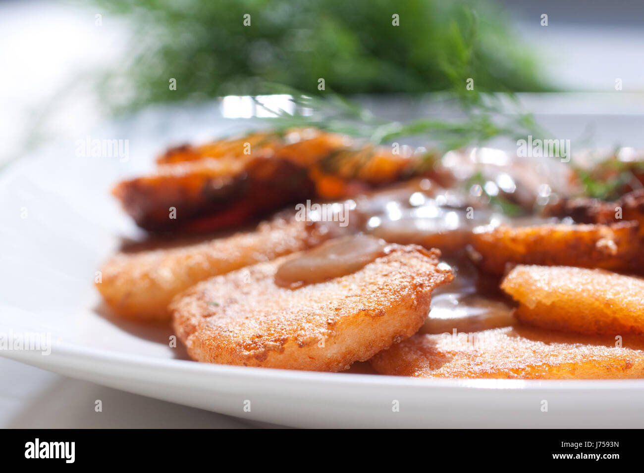 disc sauce german discs remains bavarian fried dumpling lump dumplings ...