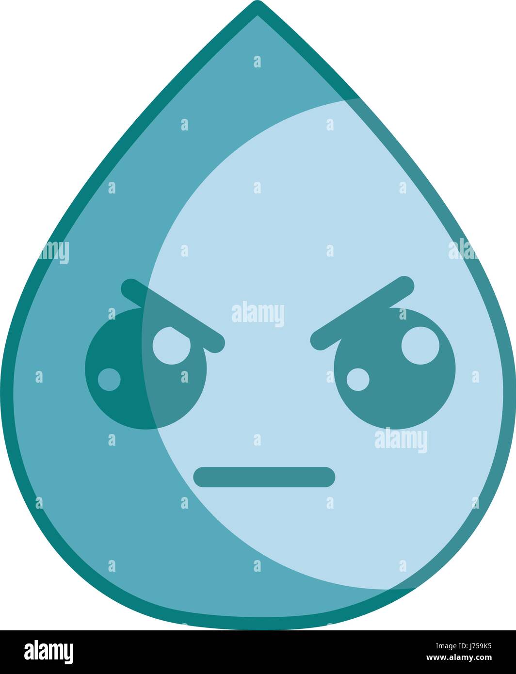 silhouette kawaii nice angry drop water, vector illustration design ...