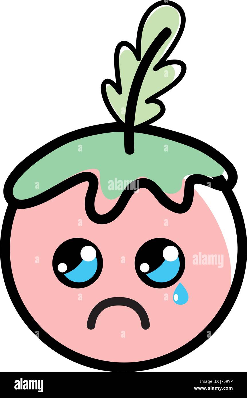 kawaii crying tomato vegetable icon Stock Vector Image & Art - Alamy