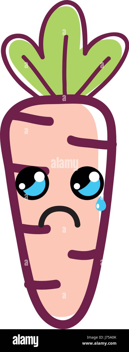 kawaii crying carrot vegetable icon Stock Vector Image & Art - Alamy