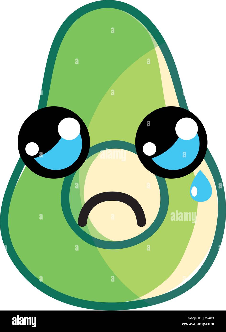 kawaii crying and nice avocado fruit Stock Vector Image & Art - Alamy