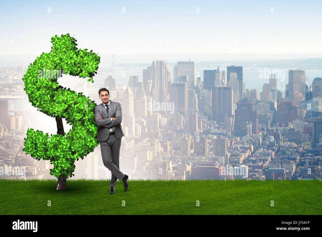 Man in sustainable investment concept Stock Photo - Alamy