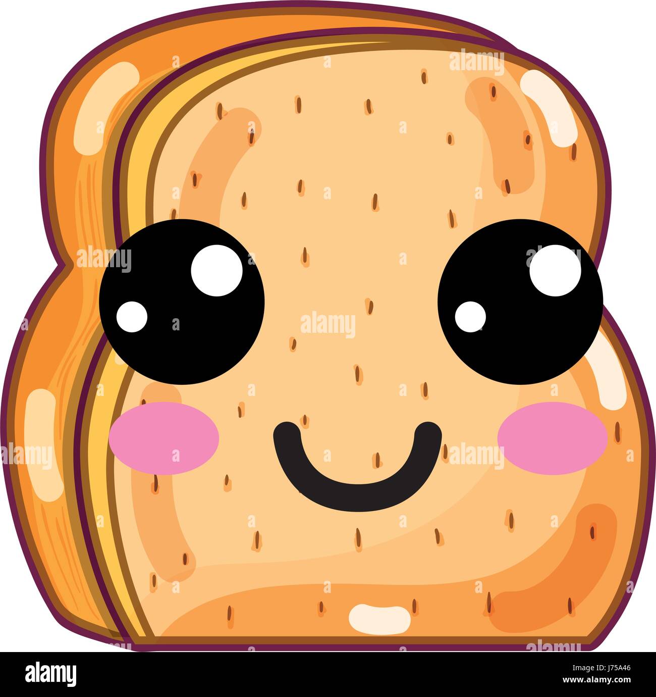 kawaii cute happy chopped bread Stock Vector Image & Art - Alamy