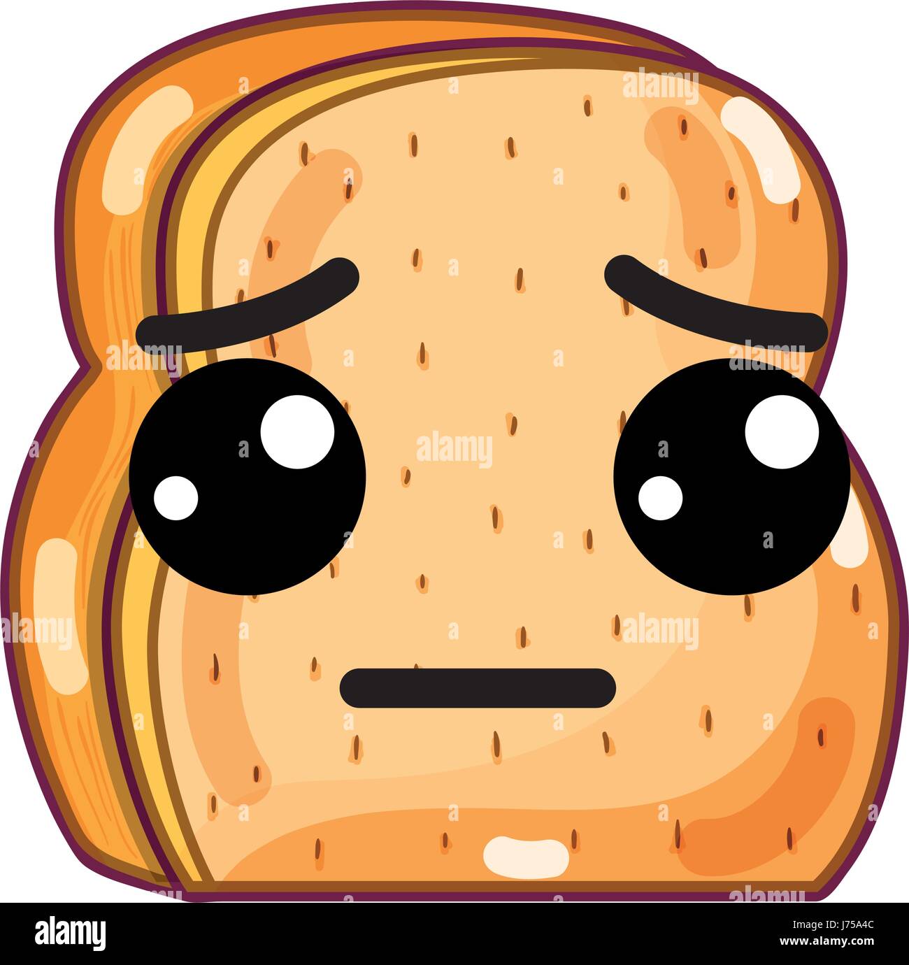 kawaii cute sad chopped bread Stock Vector Image & Art - Alamy