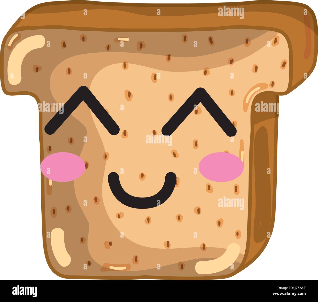 kawaii cute happy chopped bread Stock Vector Image & Art - Alamy