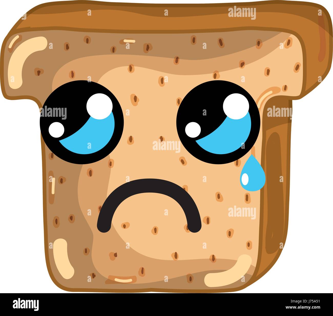 kawaii cute crying chopped bread Stock Vector Image & Art - Alamy