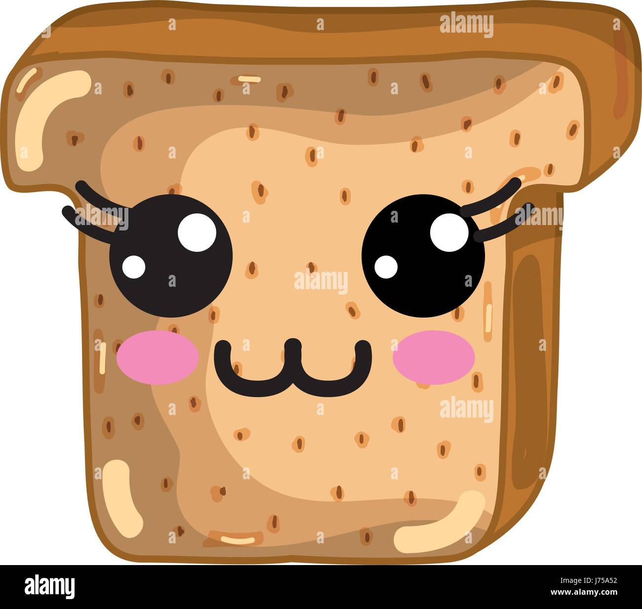 kawaii cute happy chopped bread Stock Vector Image & Art - Alamy