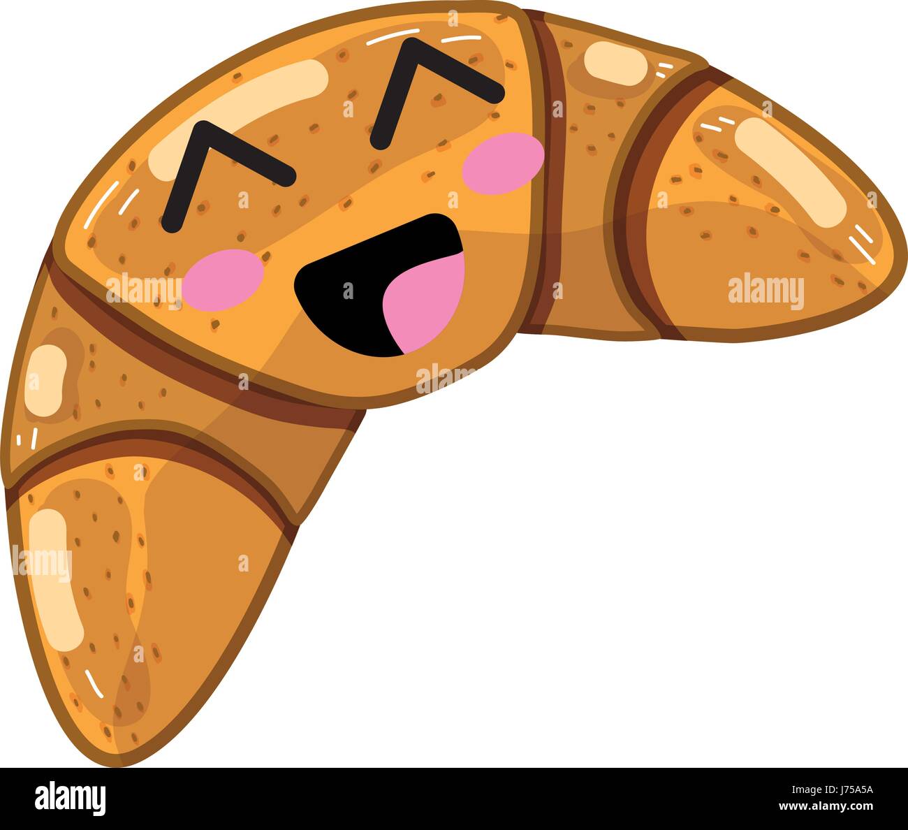 kawaii cute happy croissant bread Stock Vector Image & Art - Alamy