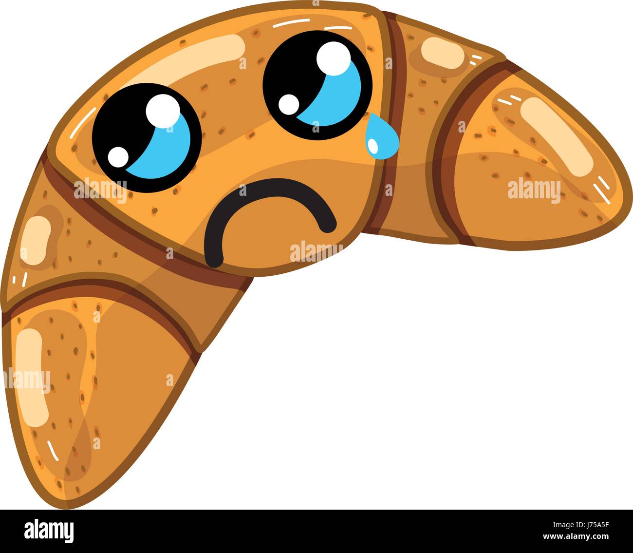 kawaii cute crying croissant bread Stock Vector Image & Art - Alamy