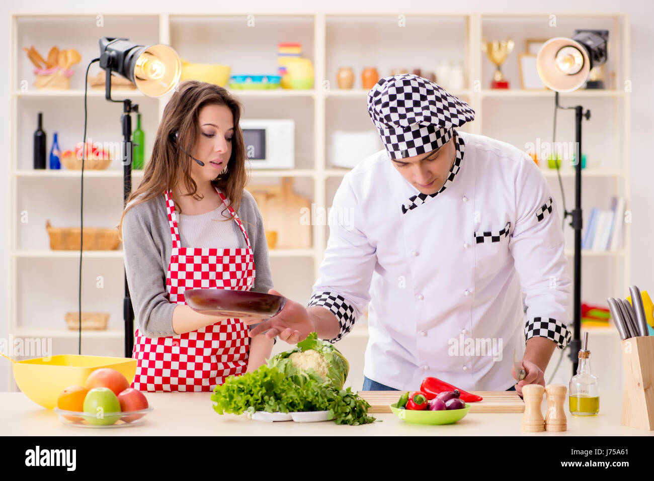 Food cooking tv show in the studio Stock Photo - Alamy
