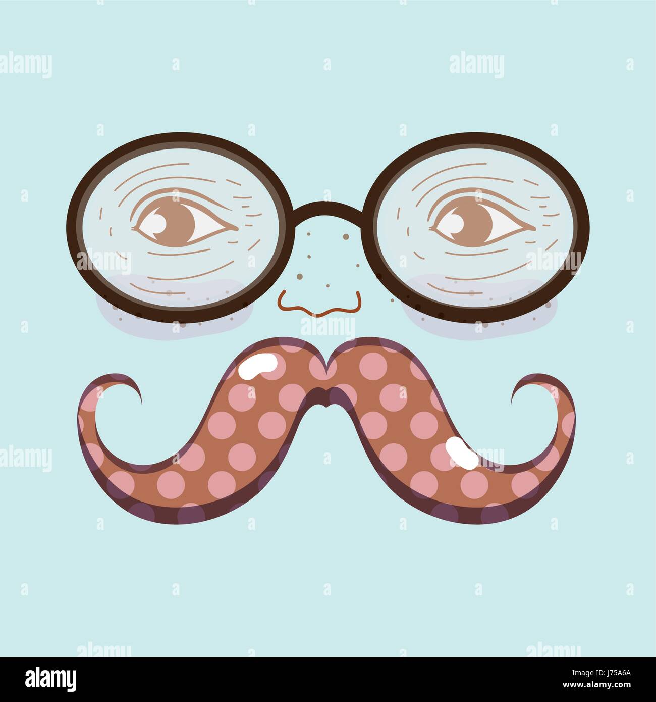 man face with glasses and mustache expression Stock Vector Image & Art ...