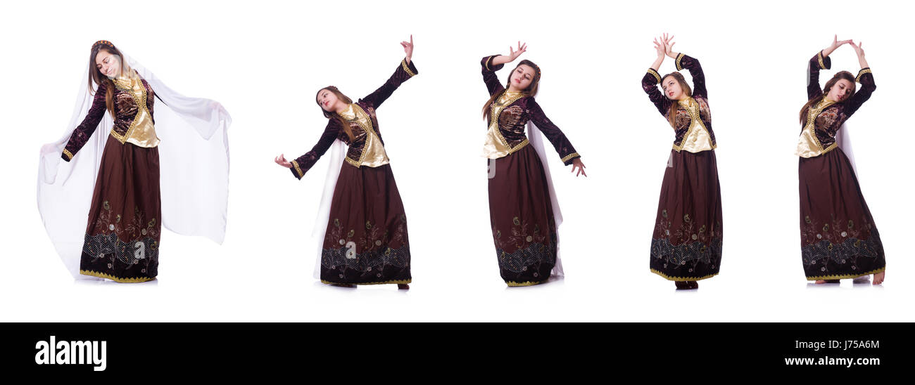 Young lady dancing traditional azeri dance Stock Photo - Alamy