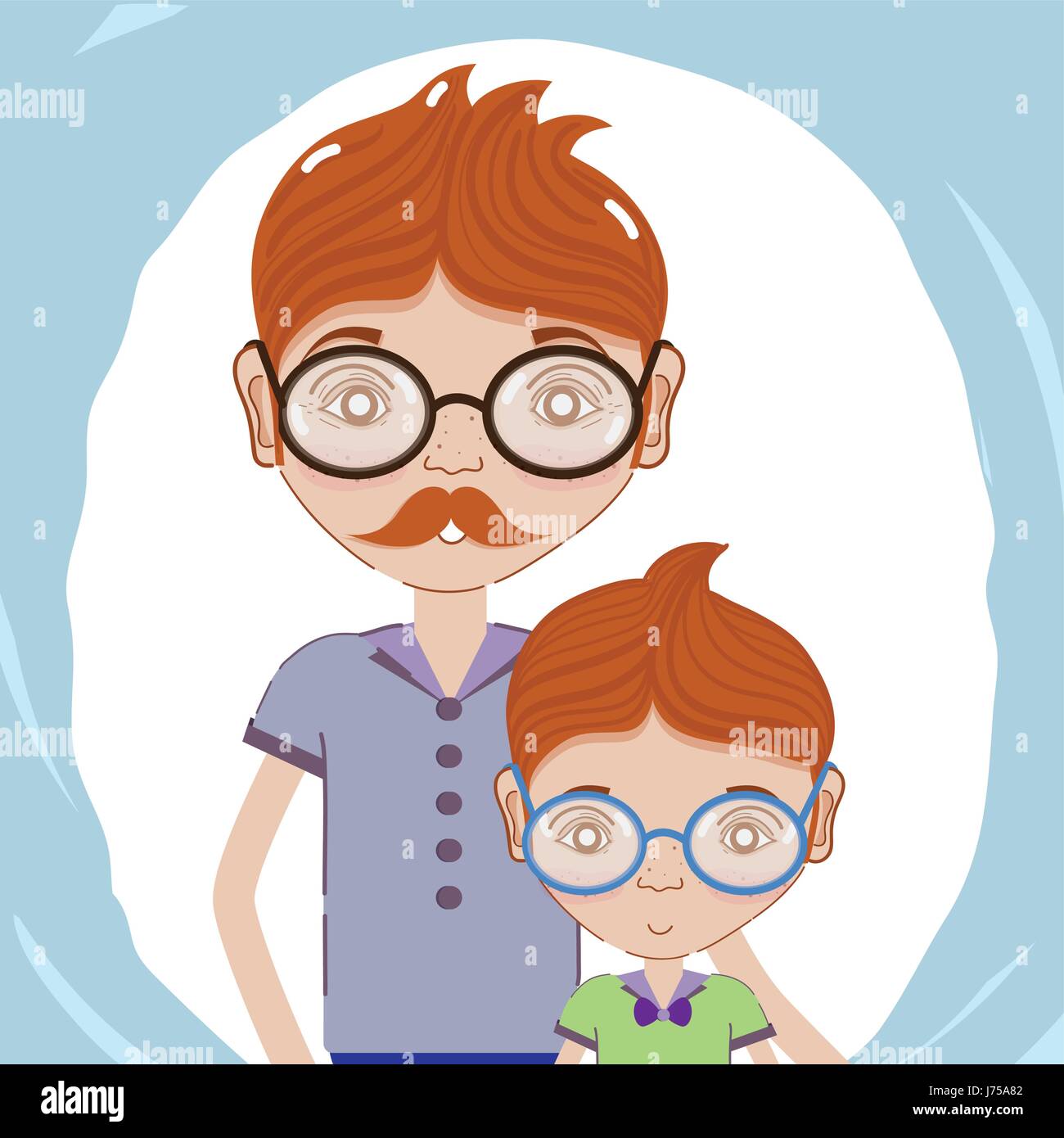 Father son using glasses Stock Vector Images - Alamy