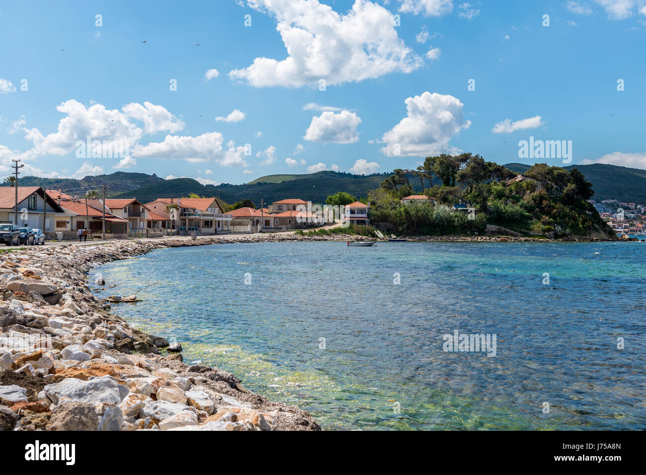 View on small aegean Iskele village Urla, Izmir Turkey Stock Photo - Alamy