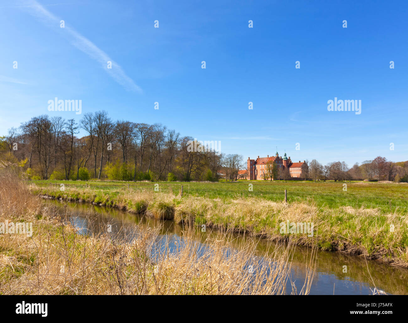 Gammel Estrup, most famous castle of Jutland region, Denmark Stock ...