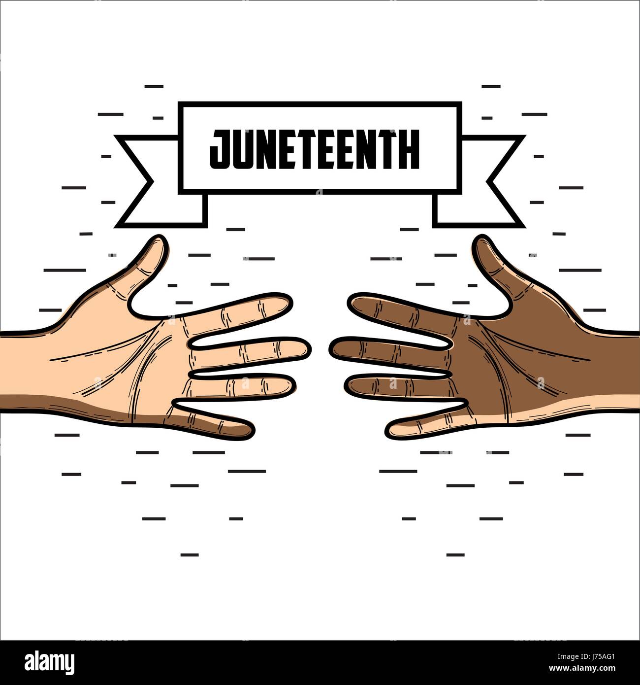 hands with ribbon massage to juneteenth celebrate Stock Vector Image ...
